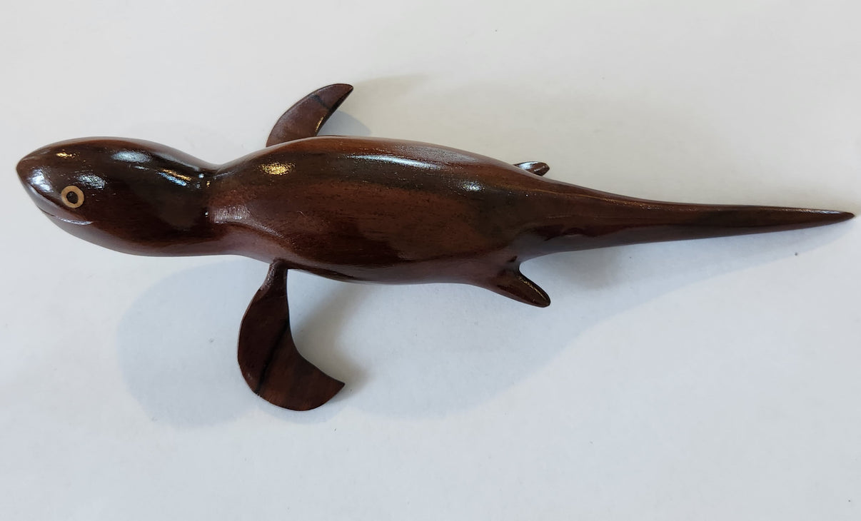 Hand Carved Lizard from Local Miro Wood – Pitkern Island Artisan Gallery